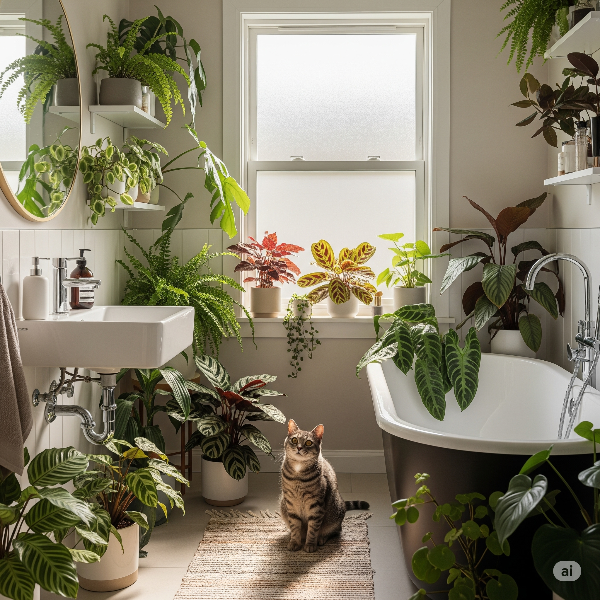 Plantas ideais para banheiros (seguras para gatos) | Plantas & Gatos